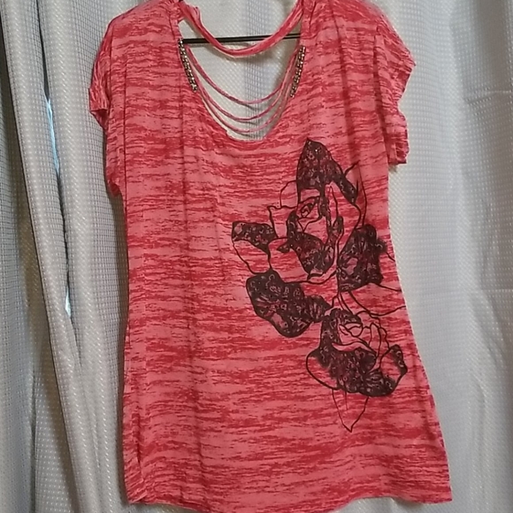 torrid | Tops | Torrid Red And Black Rose Top | Poshmark